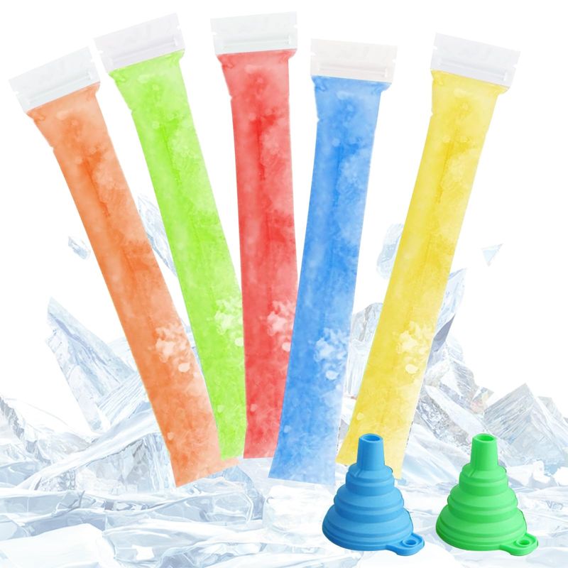 GAOHAN 200 Disposable Ice Popsicle Mold Bags Freezer Tubes with Zip ...