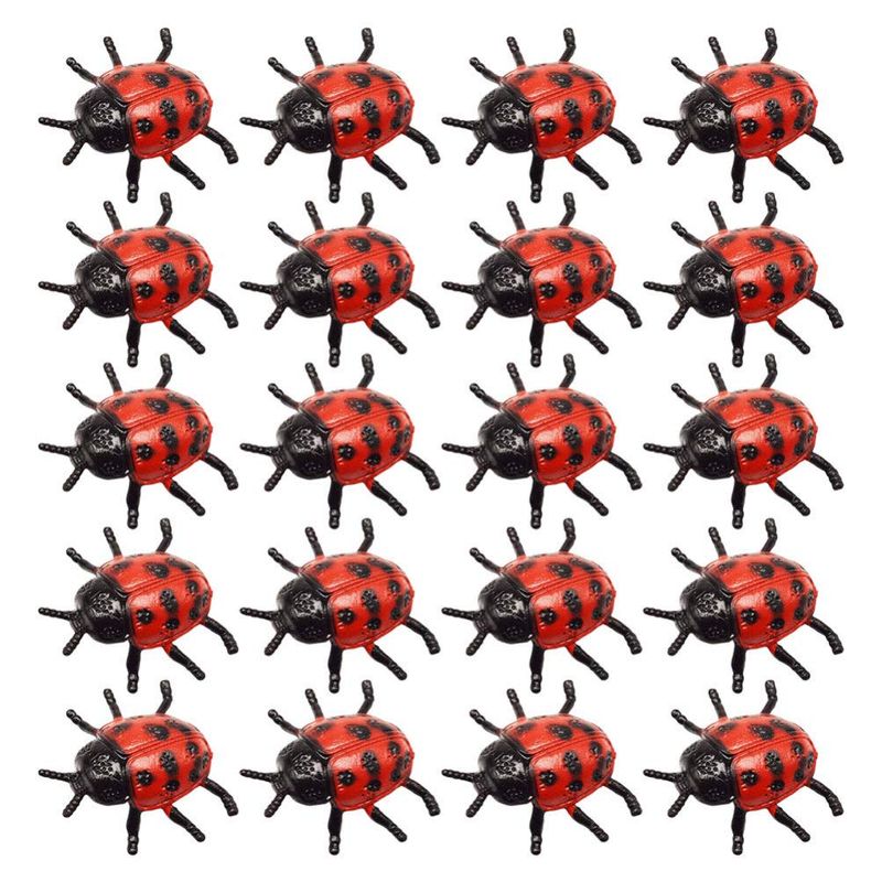 TOYANDONA 25 Pieces Mini Ladybug Figurine Realistic Fake Ladybug Toy ...
