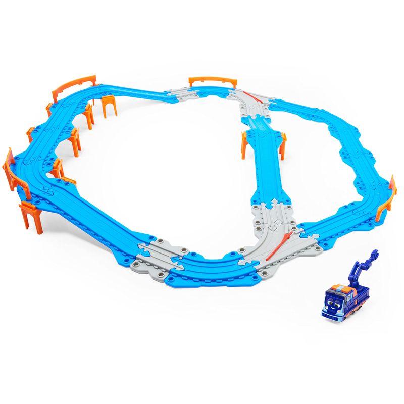 Mighty Express, 32-Piece Train Track Pack with Exclusive Mechanic Milo ...
