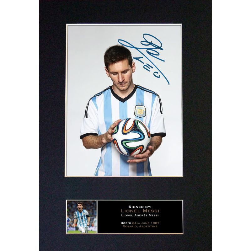 LIONEL MESSI Signed Autograph #2 Argentina Football Reproduction ...