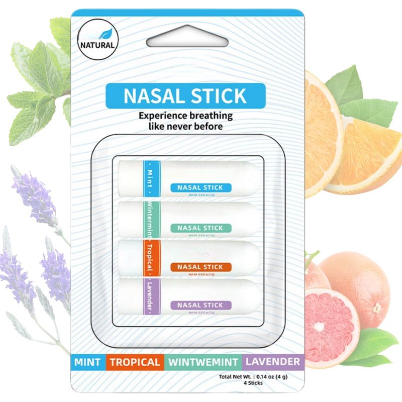 4PCS Nasal Stick,Nasal Inhaler,Portable Nasal Congestion Inhaler ...