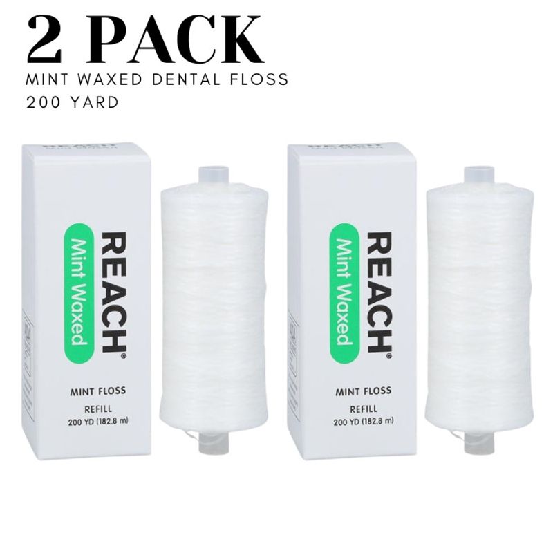 2-Pack Reach Mint Waxed Dental Floss Refill, Dental Floss Spool Refill ...