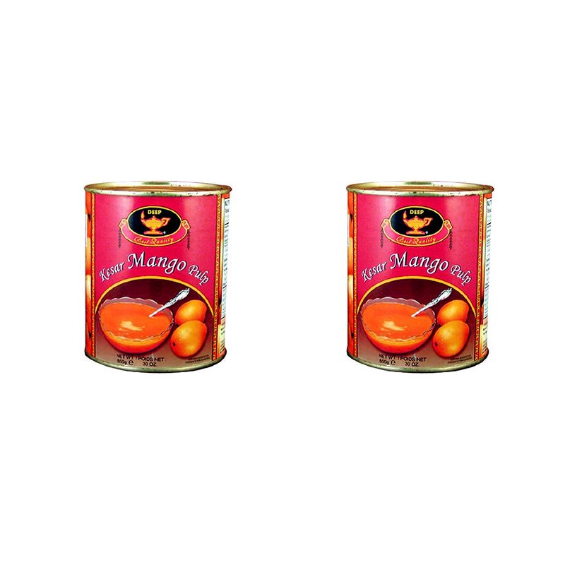 Indian Groceries, Deep Kesar Mango Pulp 850 Grams, 30 Oz. (Pack of 2 ...
