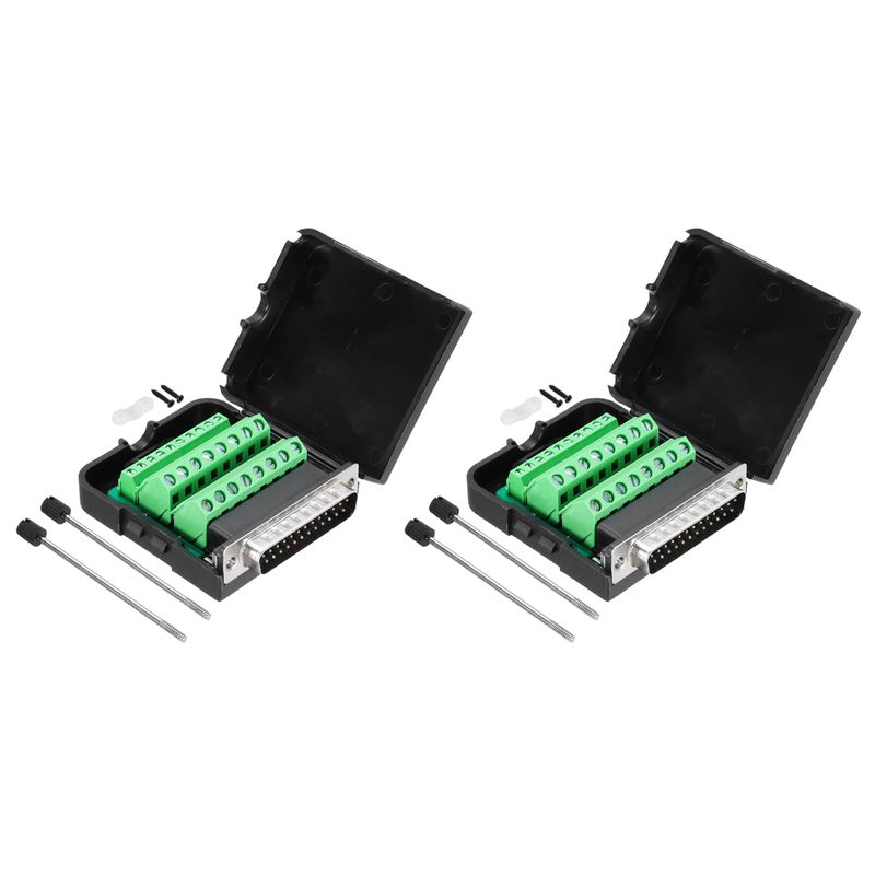 sourcing map D-sub DB25 Breakout Board Connector with Case 25 Pin 2 Row ...