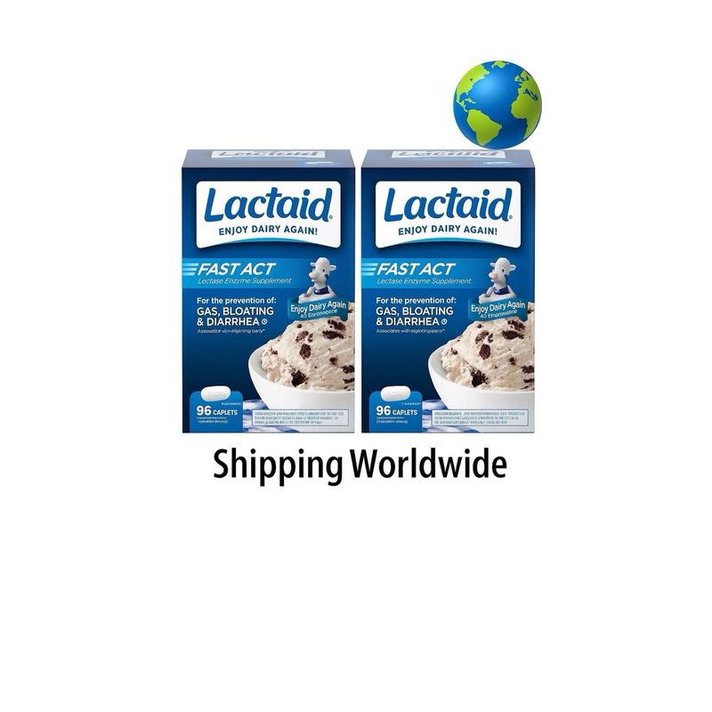 Lactaid Fast Act 96 Count Caplets Travel Packs Lactose Intolerance ...