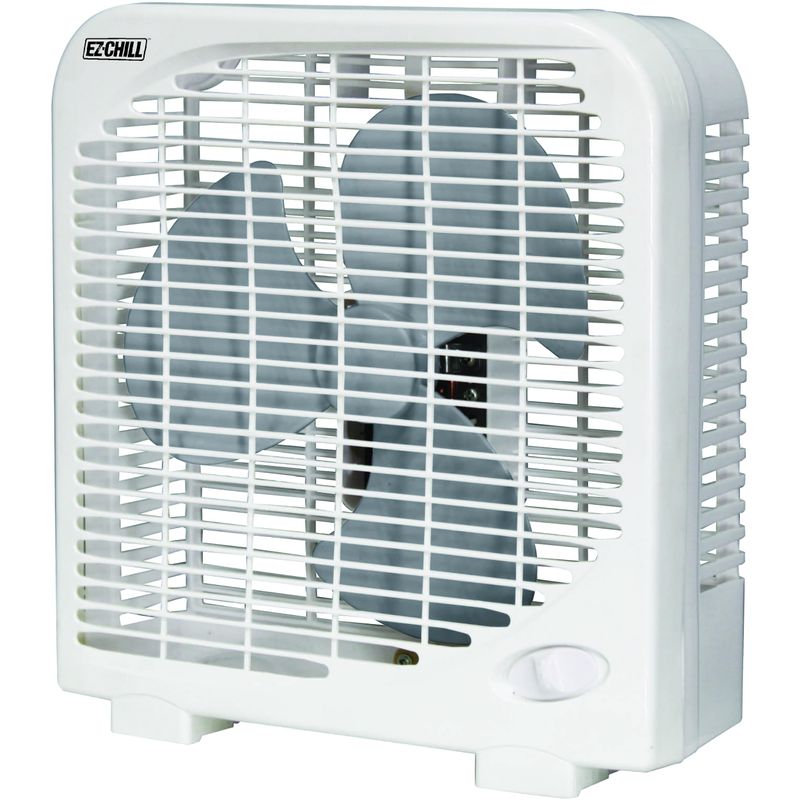 EZ-CHILL 9" Electric Portable 2-Speed, Quiet Box Fan, Ideal for Home ...