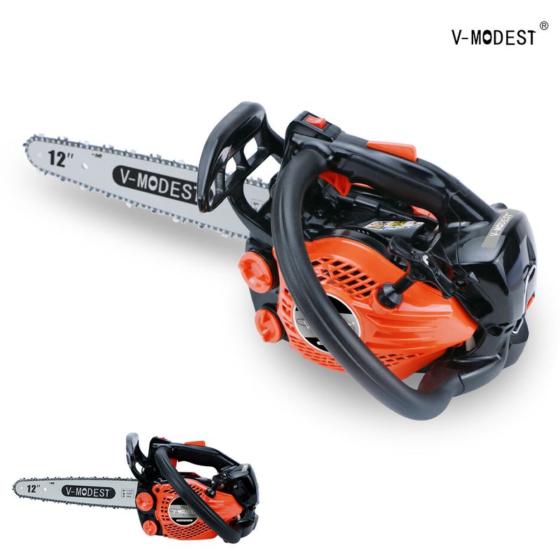 V-MODEST Gas CHAIN SAW Top Handle 25CC 12" 1/4" PITCH Bar Ultra-light Upgrade - Online ...