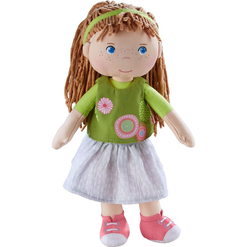 HABA Hedda - 12" Soft Doll with Brown Hair, Blue Eyes and Embroidered ...