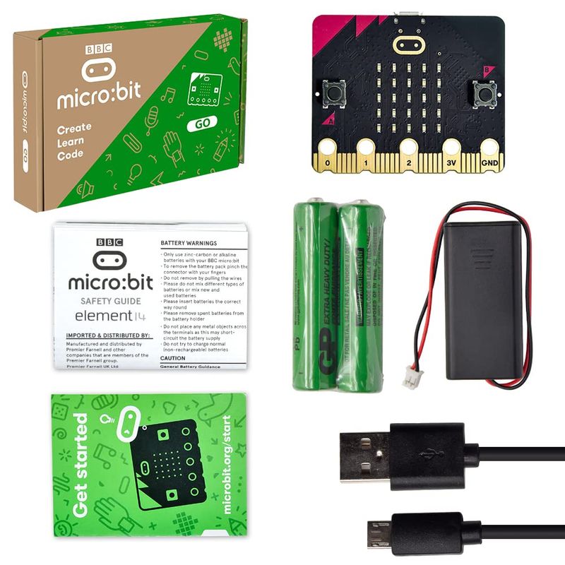 KEYESTUDIO BBC Microbit V2.2 GO,The Complete Starter Kit,Micro bit Accessories,Smart Honeycomb ...