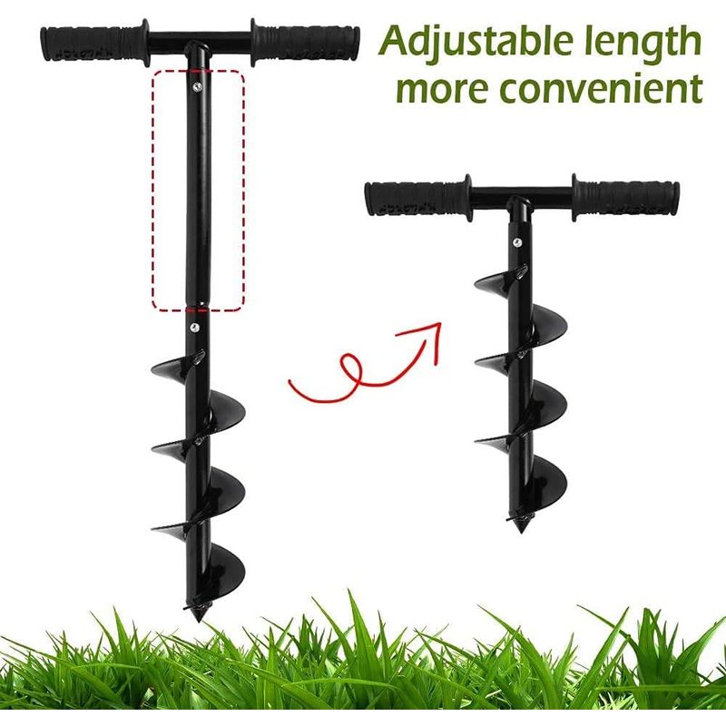Adjustable Length Steel Spiral Manual Hand Drill Ground Digger Earth ...