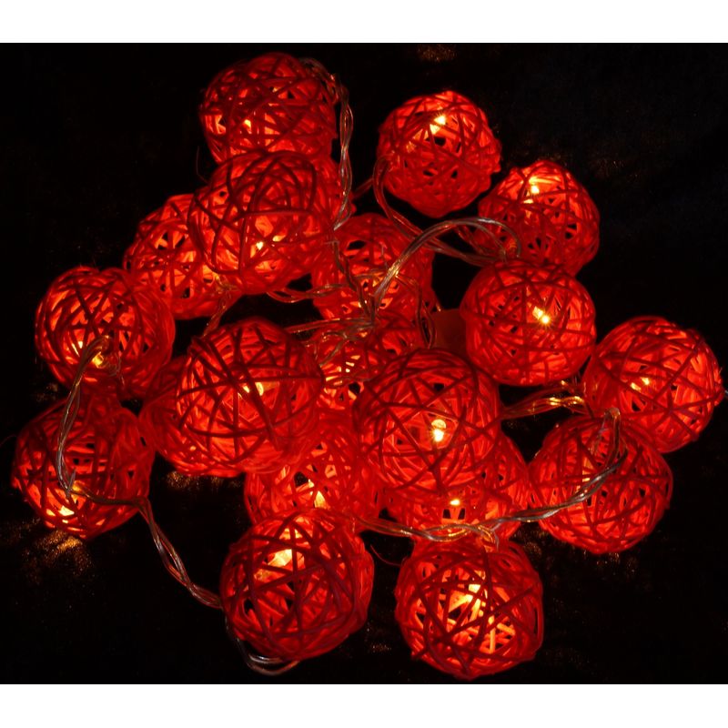 Rattan-ball light chain red / Ball light chains - Online Marketplace ...