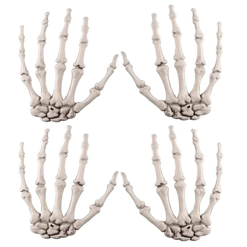 Vocoliday 2 Pair Halloween Skeleton Hands Plastic Skeleton Hands for ...
