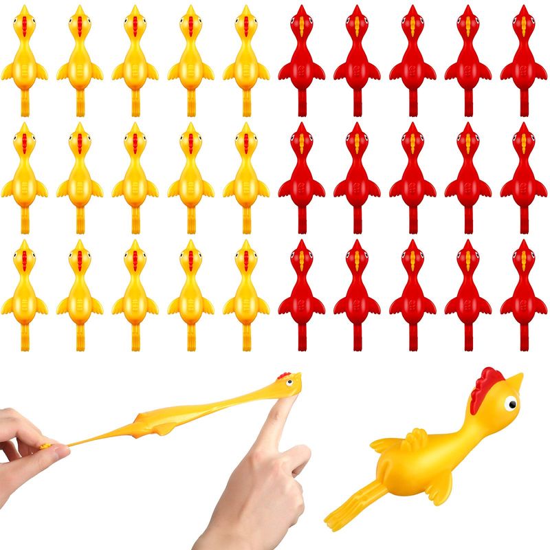 Sumind 30 Pcs Flying Chicken Slingshot, Rubber Chicken Finger Slingshot ...