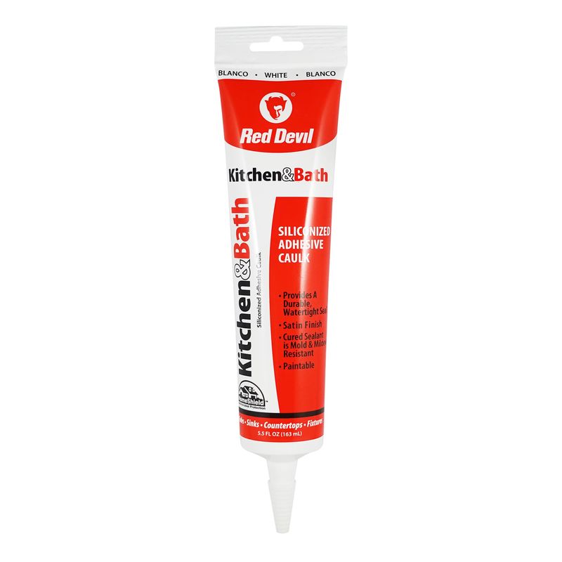 Red Devil 0405 Duraguard Kitchen & Bath Siliconized Acrylic Caulk, 5.5 ...