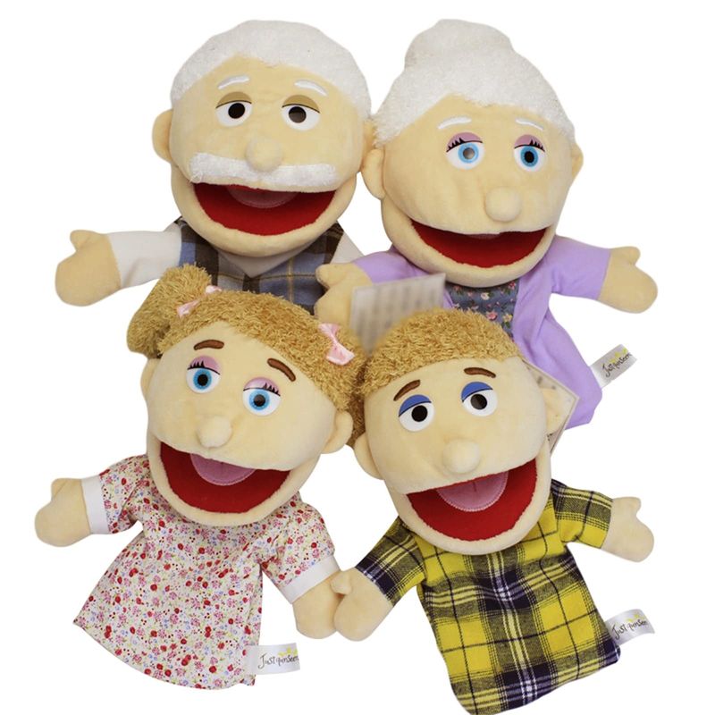 Lovely Family Hand Puppets Mouth Opening Plush Puppets Toys Role ...