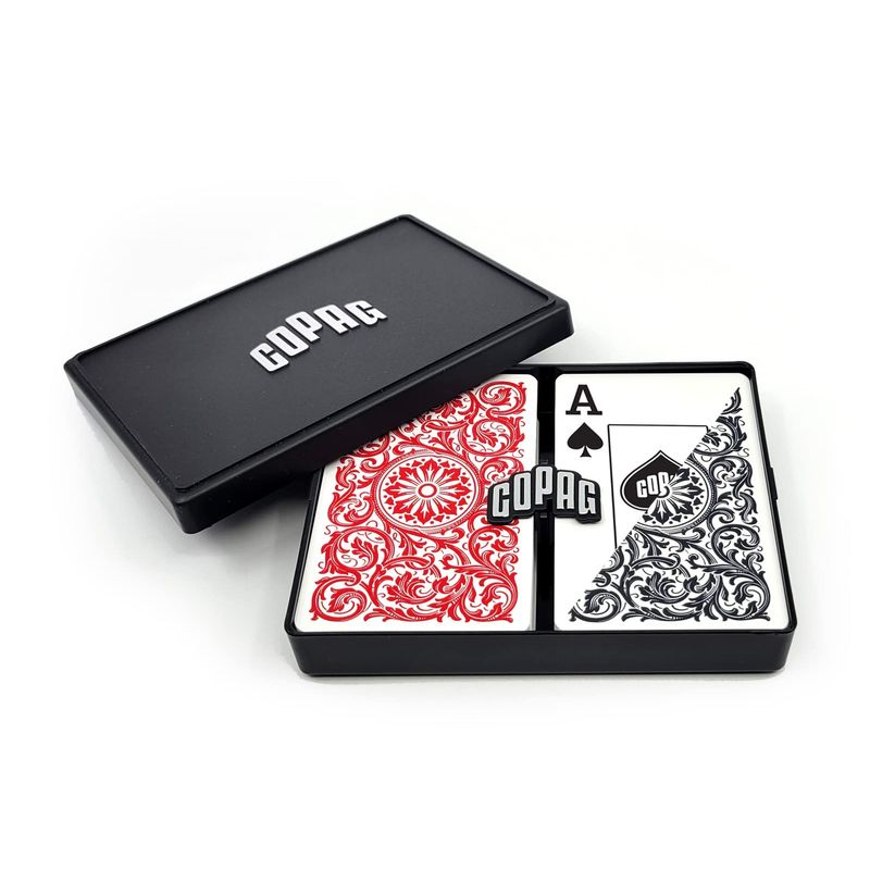 Copag 1546 Design 100% Plastic Playing Cards, Bridge Size (Narrow) Red ...