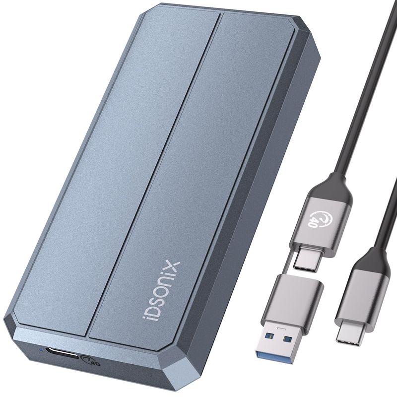 iDsonix Aluminum 10Gbps M.2 SSD Enclosure GEN2 NGFF+NVMeE SSD Box RoseGold USB C 3.1 Type-C ...