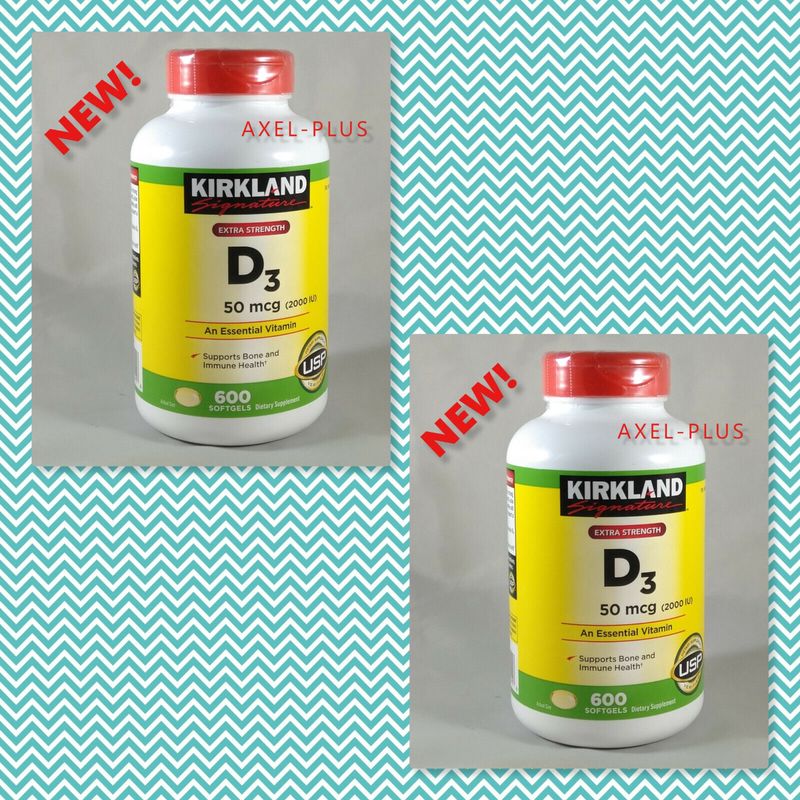Kirkland Signature Extra Strength D3 50 mcg,(2000 IU) 1200 Softgels ...