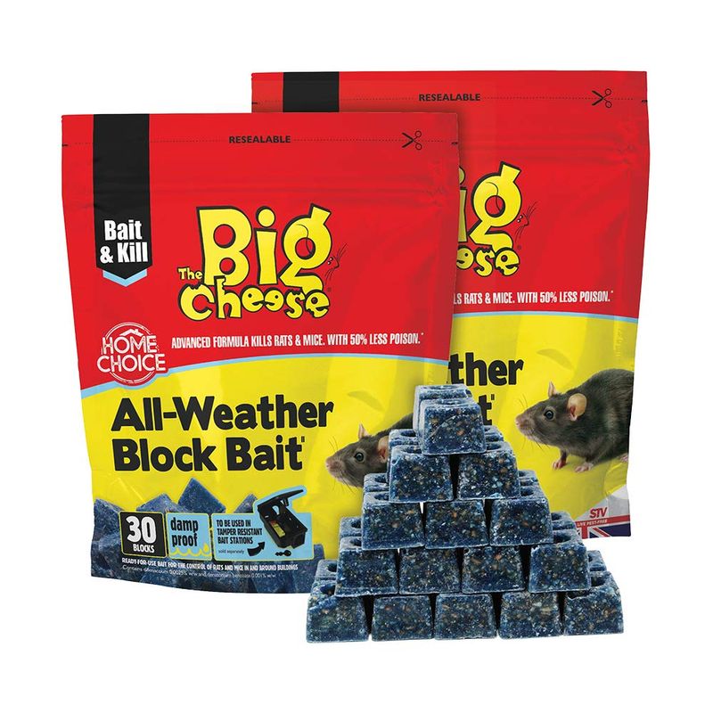 The Big Cheese Rat and Mouse Poison 2 Packs of 30 x 10g - Rodent Killer ...