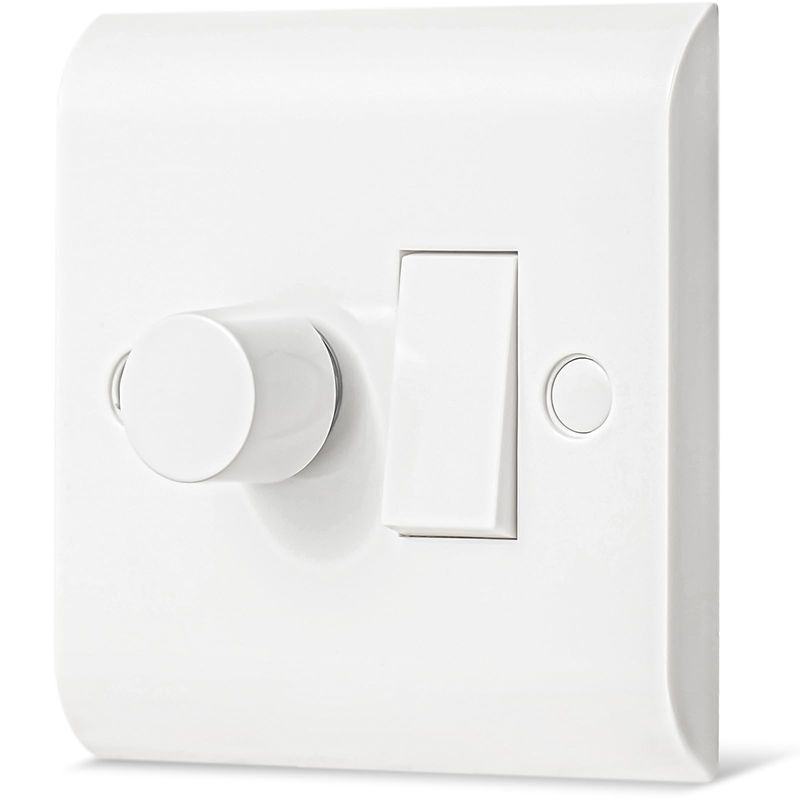 LED Dimmer and Rocker Wall Light Switch Combo, 2 gang 2 Way Switch ...