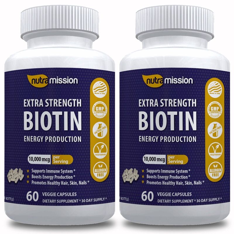 Biotin 10 000 mcg Maximum Strength, High Potency, Fast Release Capsules 120ct - Online ...