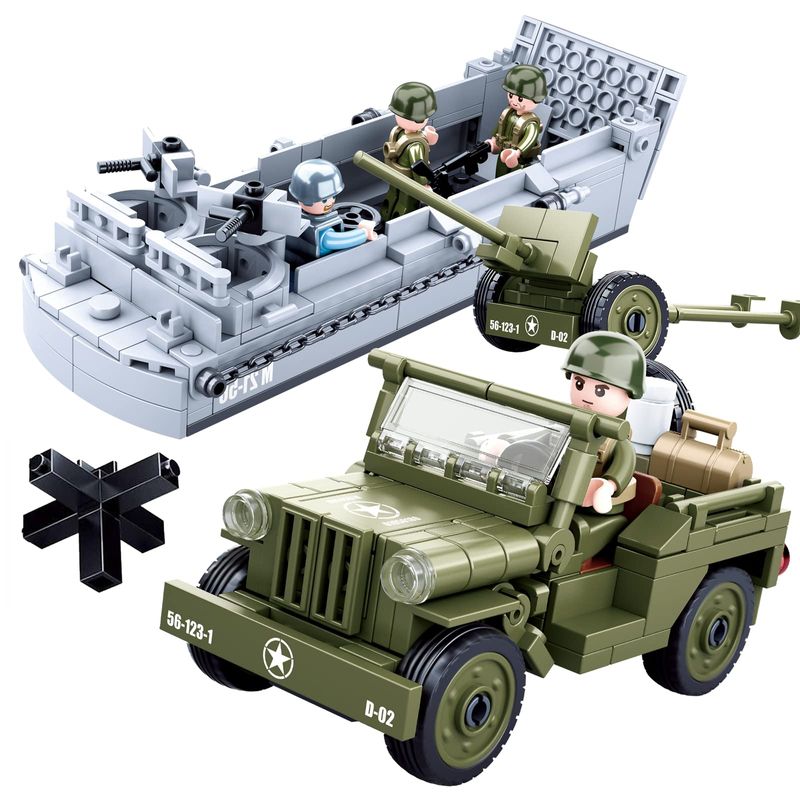 hhohio World War 2 Landing Craft Building Toys WW2 Military Vehicle ...
