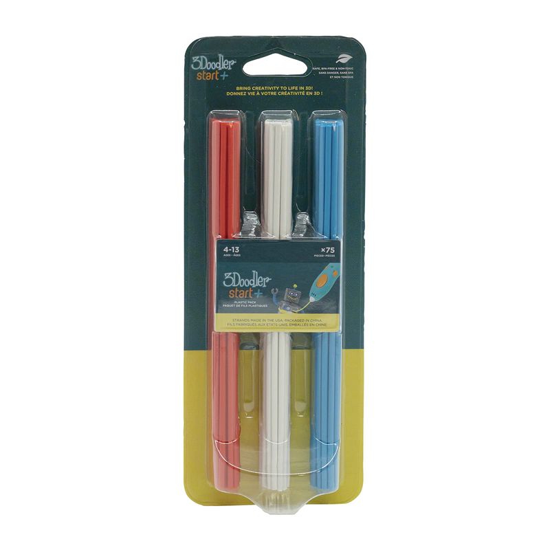 3Doodler 3D Printing Filament x75 Strands, Over 375 ft. of Extruded ...