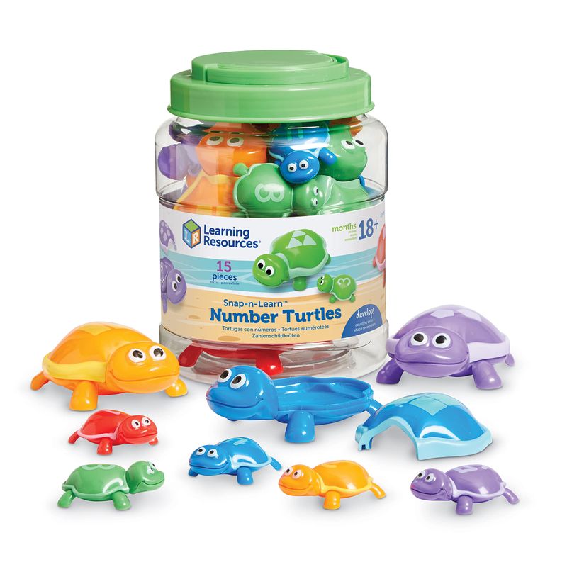 Learning Resources Number Turtles Set - 15 Pieces, Ages 18+ months Fine ...