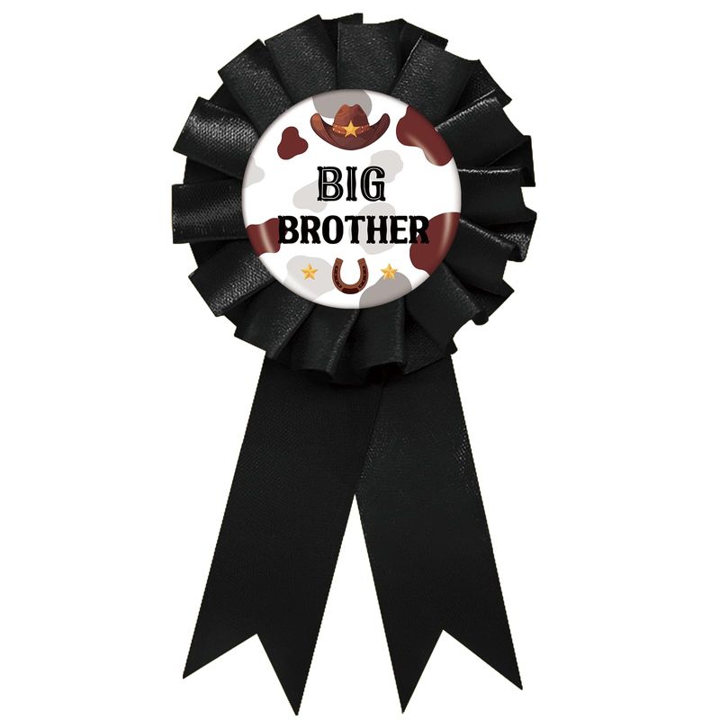 Western Cowboy Big Brother Tinplate Badge Pin, Cowboy Brother to Be Pin ...