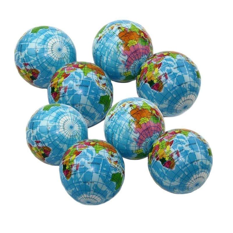 6Pcs 6cm Squeeze Earth Balls World Globe Map Stress Balls Lightweight ...