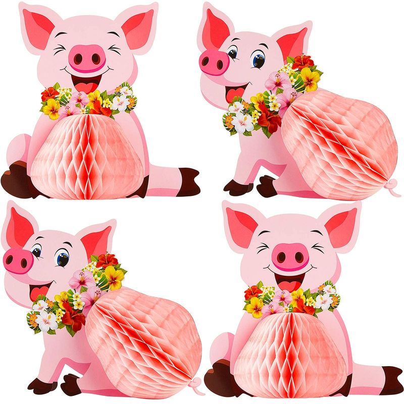 Luau Party Decorations Luau Pig Honeycomb Centerpieces Tabletop Pig ...