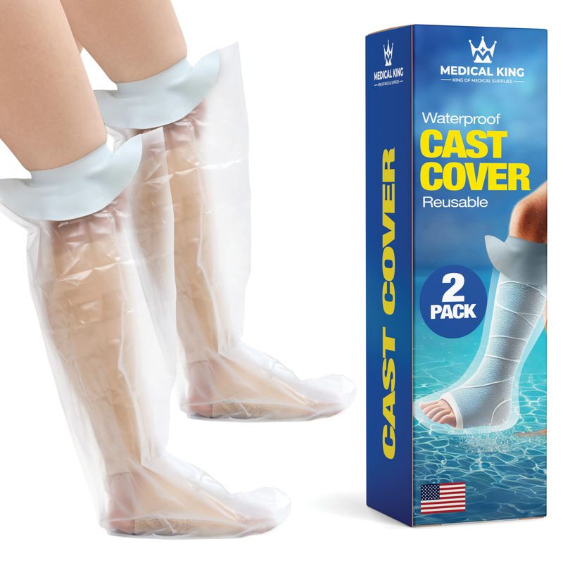 Medical king 100% Waterproof Cast Covers for Shower Leg 2pk Reusable ...