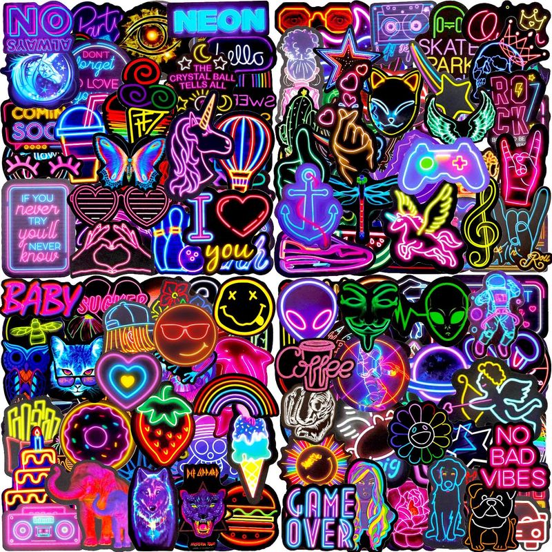 Stickers 200 Pcs Cool Neon Graffiti Sticker Pack, Stickers for Children ...