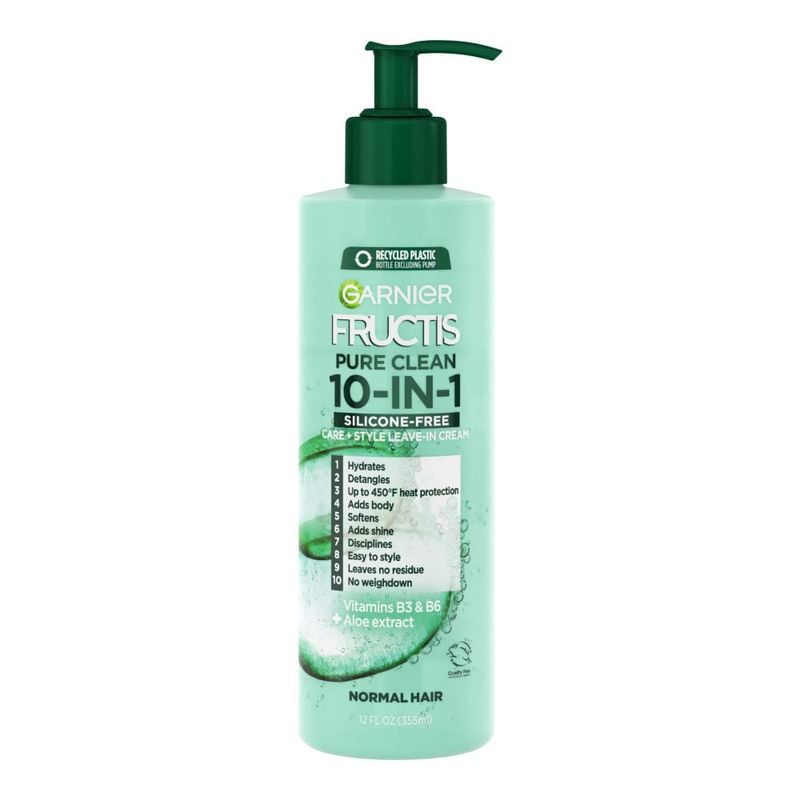 Garnier, Fructis Pure Clean 10-in-1 Care and Styling Leave In Cream, 12 ...