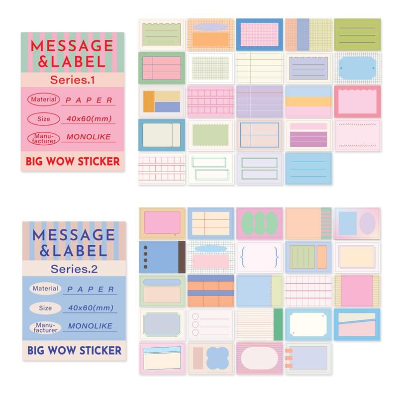 Monolike Big Wow Sticker Messages & Labels - Series.1 + Series.2 Big ...