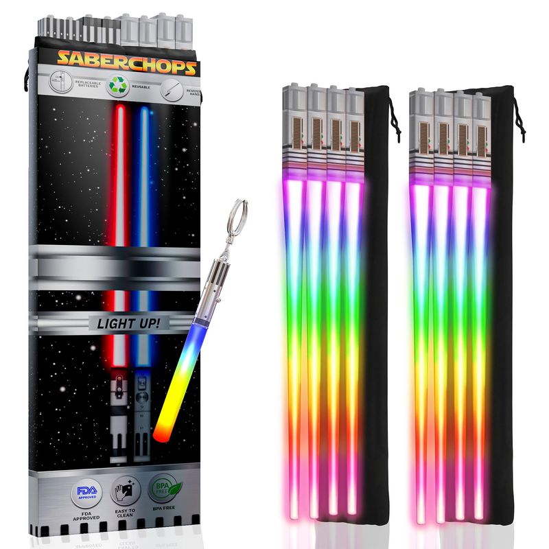 LIGHTSABER CHOPSTICKS LIGHT UP STAR WARS CHOPSTICK LED Glowing Light ...