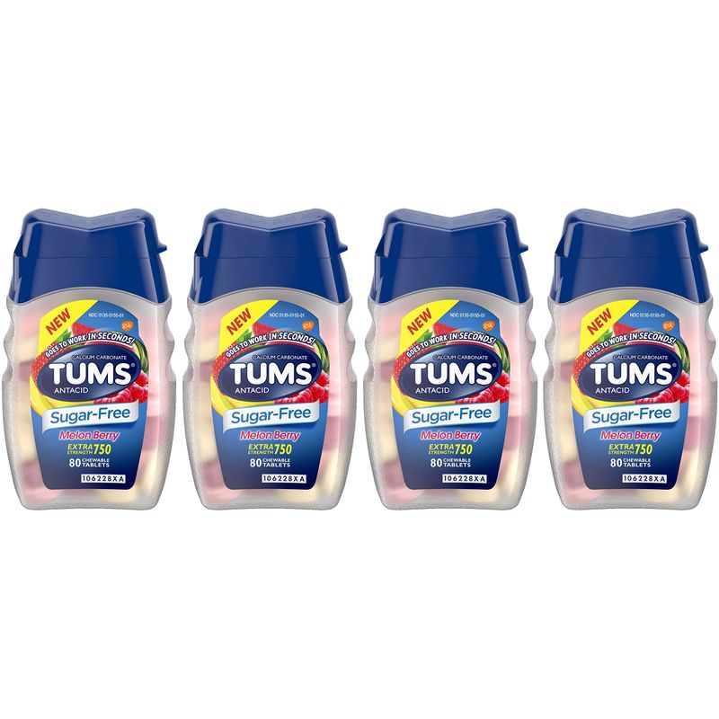 Tums Antacid - Sugar Free - Melon Berry - Extra Strength 750-80 Count ...