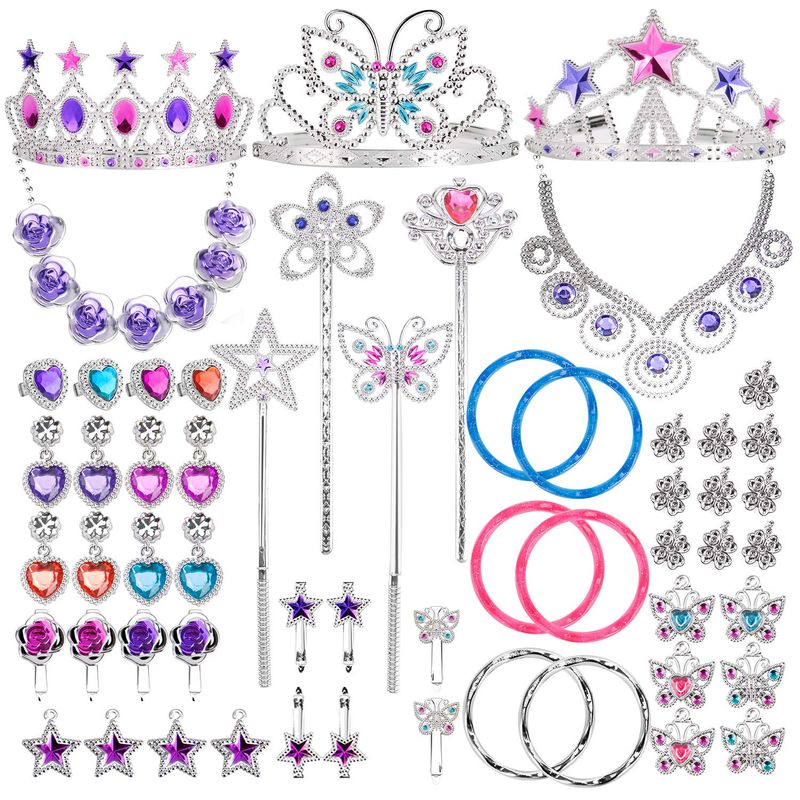 Liberty Imports 50 PCS Princess Jewelry Dress Up Accessories, Pretend ...