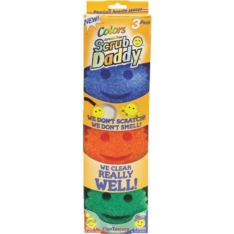 2 PACKS(6PADS)Scratch Free Scrub Daddy Colors Texture Scrubber Cleaning ...