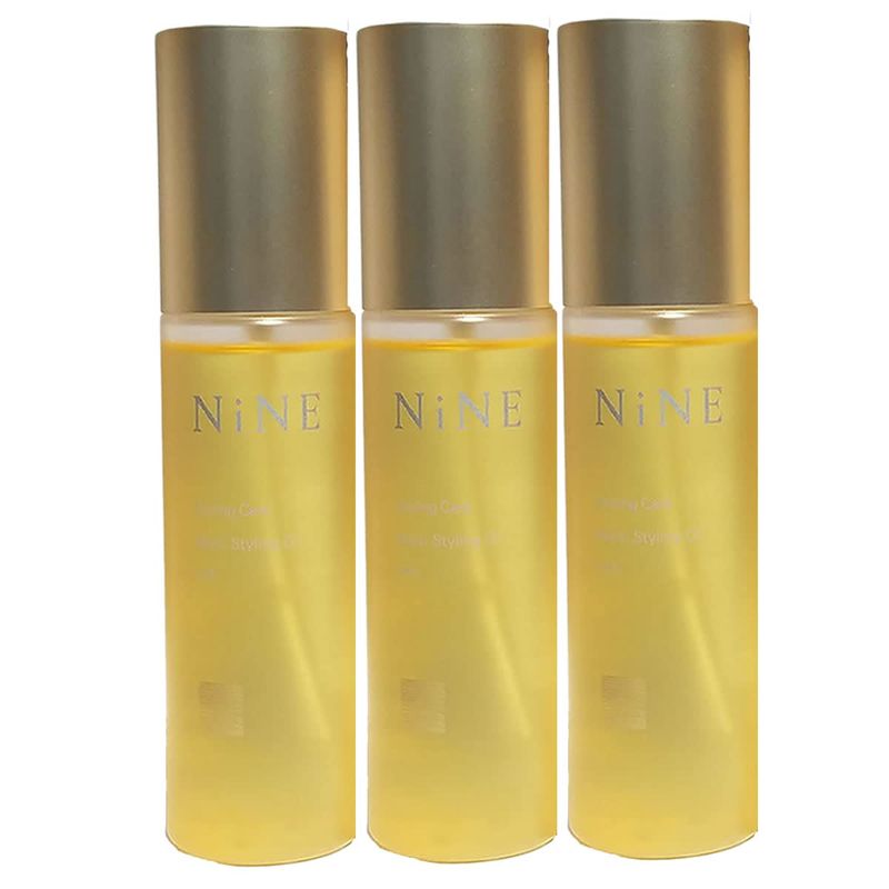 Set of 3 Hoyu Nine Multi-Styling Oil Rich 3.4 fl oz (100 ml) NiNE Hair Oil Hand Skin Oil ...