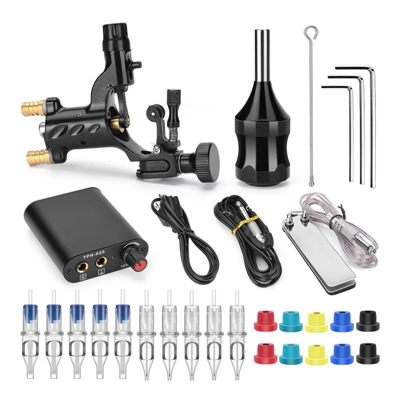 Rotary Tattoo Machine Kit, ATOMUS Tattoo Motor Gun with Power Supply ...