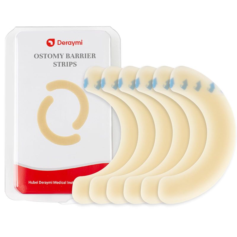 60 PCS Ostomy Barrier Strips, Medical Grade Hydrocolloid, Elastic Skin ...