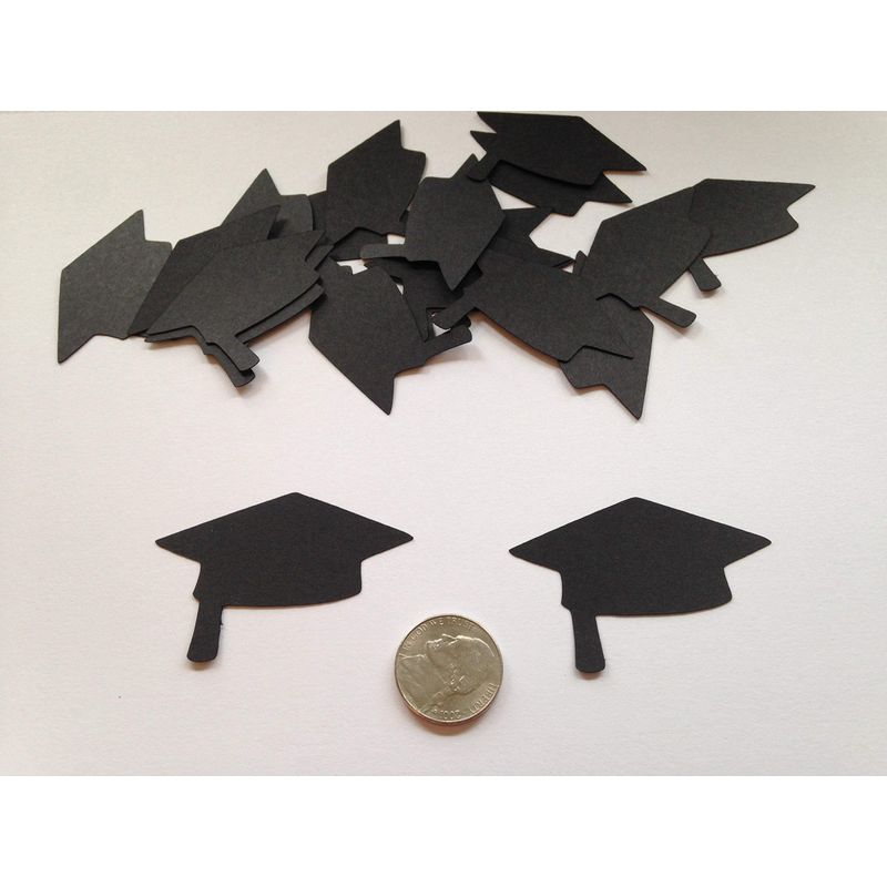 2 Inch Black Graduation Cap Die Cuts, 2 Inch Graduation Cap Cut Out ...