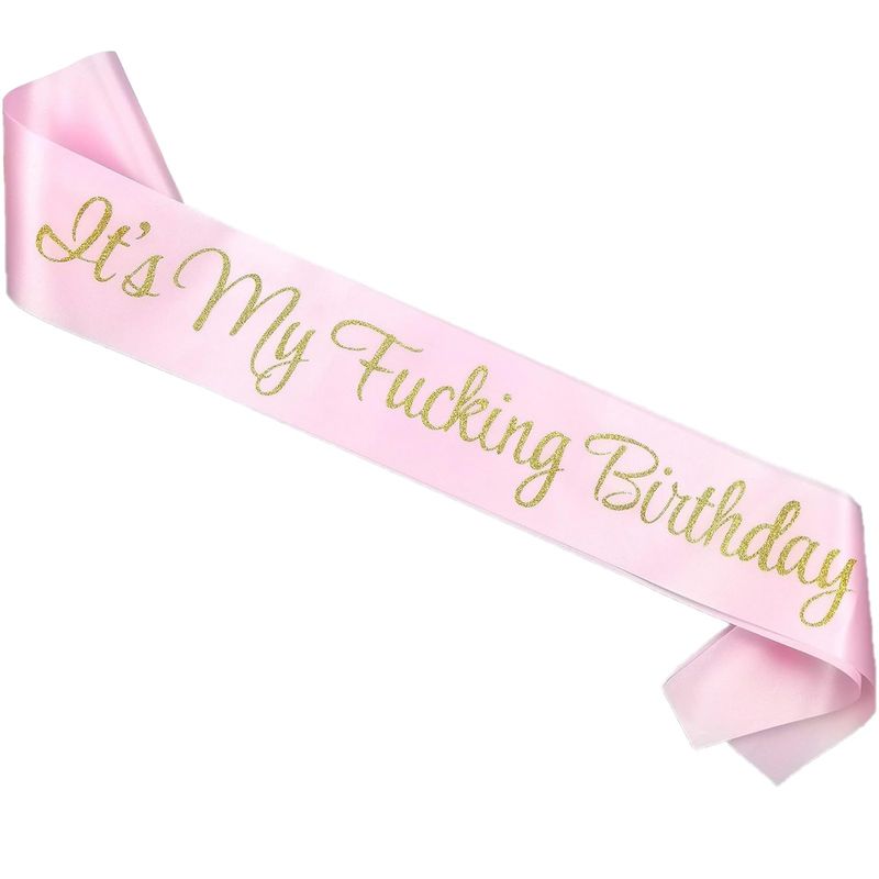 Magnusson's Garden It's My Birthday Sash, Pink and Gold Glitter ...