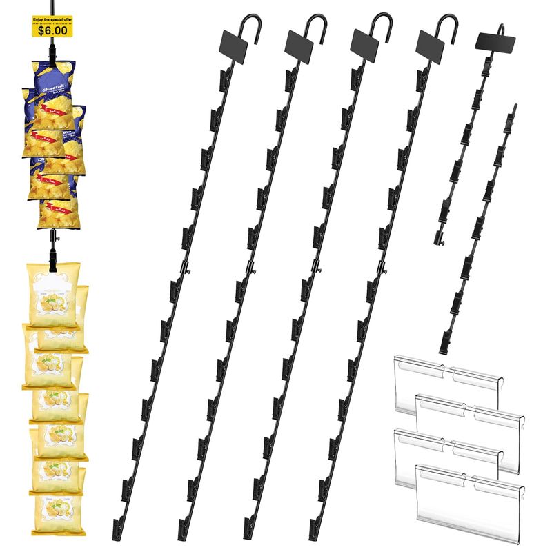Ngdiluxury Hanging Merchadise Strips with Hooks,32 inches Chip Display ...