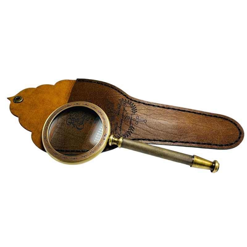 Handheld Antique Magnifying Glass Lens with Brass Handle Collectible ...
