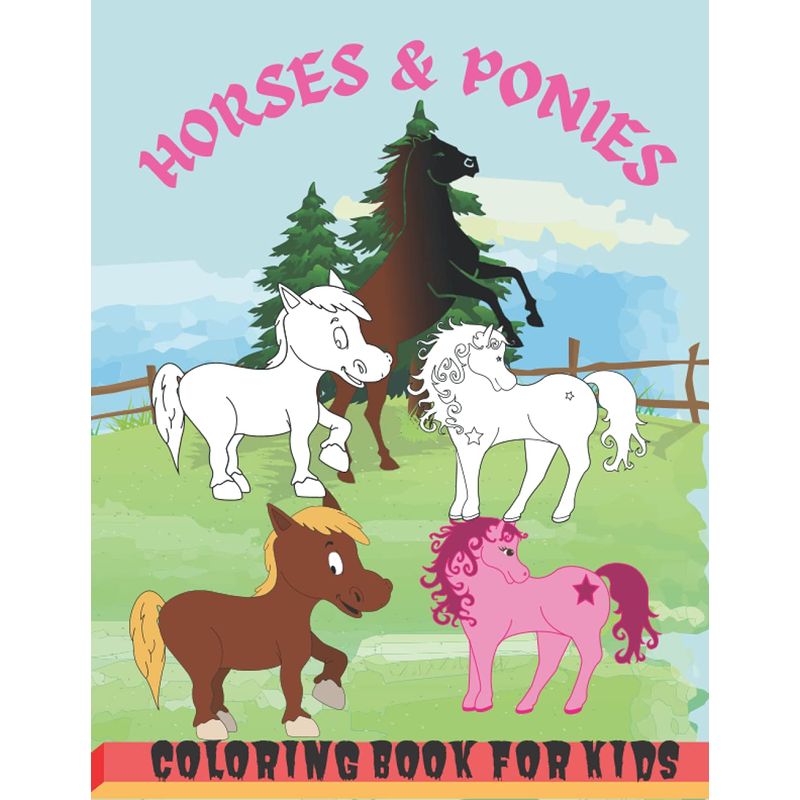 horses & ponies: coloring book for kids, Jumbo Horse and Pony Coloring ...