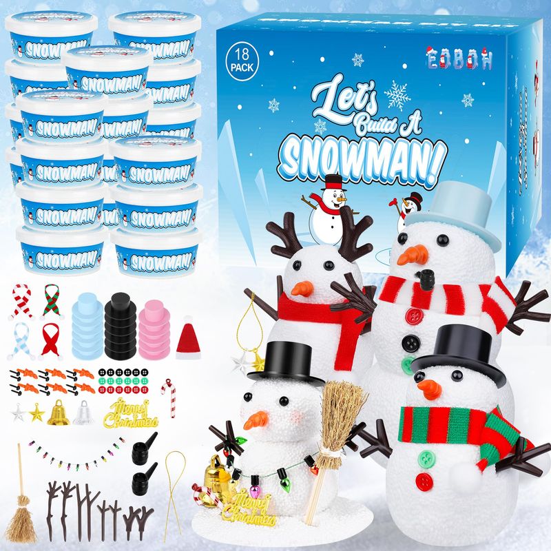 18 Pack Build a Snowman Kit, Snowman Kit DIY Winter Decorations Indoor ...
