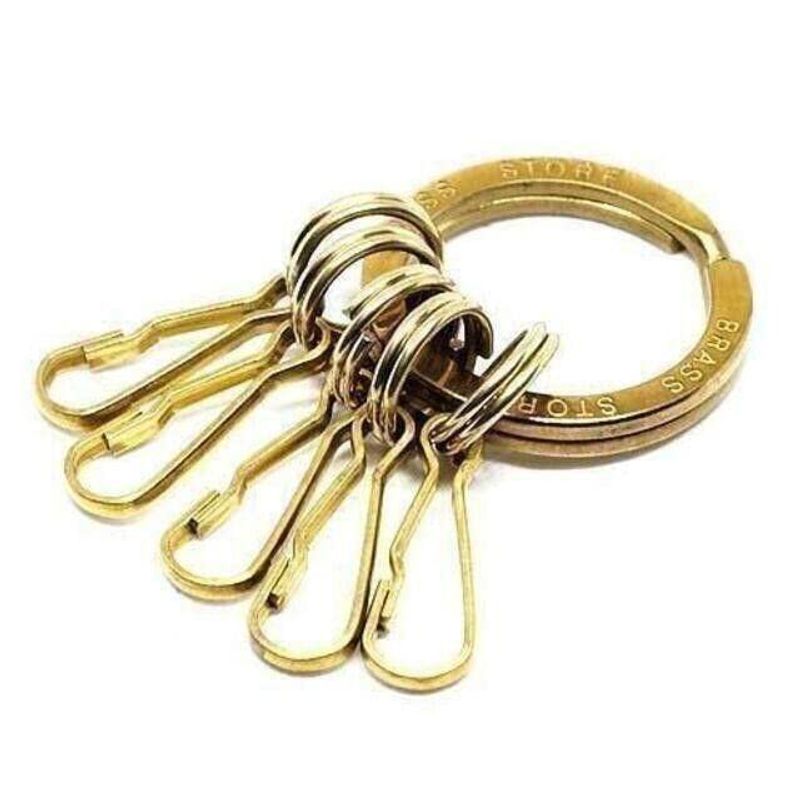 BRASS STORE Original Brass Double Ring Key Chain (Plank) Brass Store ...