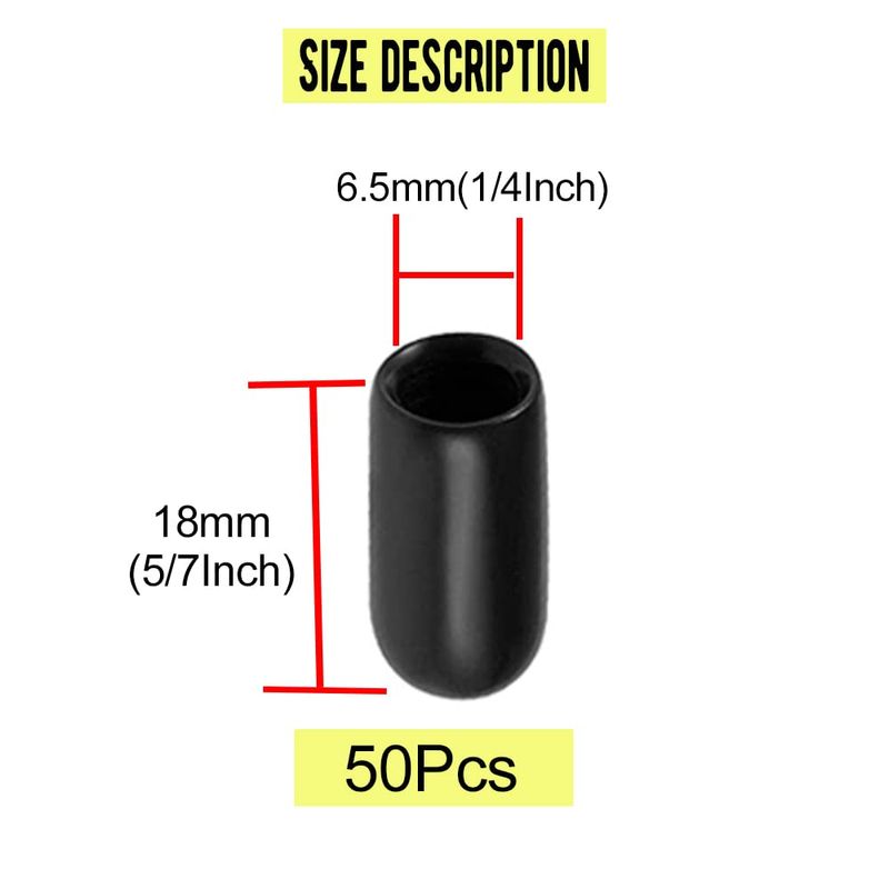 50pcs Rubber End Caps, 1/4" Flexible Screw Thread Protector Caps Cover ...